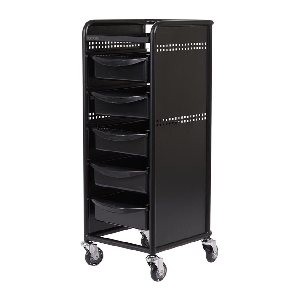 Workshop Deluxe 5 Tier Trolley Black | Comfortel New Zealand